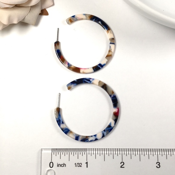 Jewelry | Resin Tortoise Shell Hoop Dangle Earrings | Poshmark